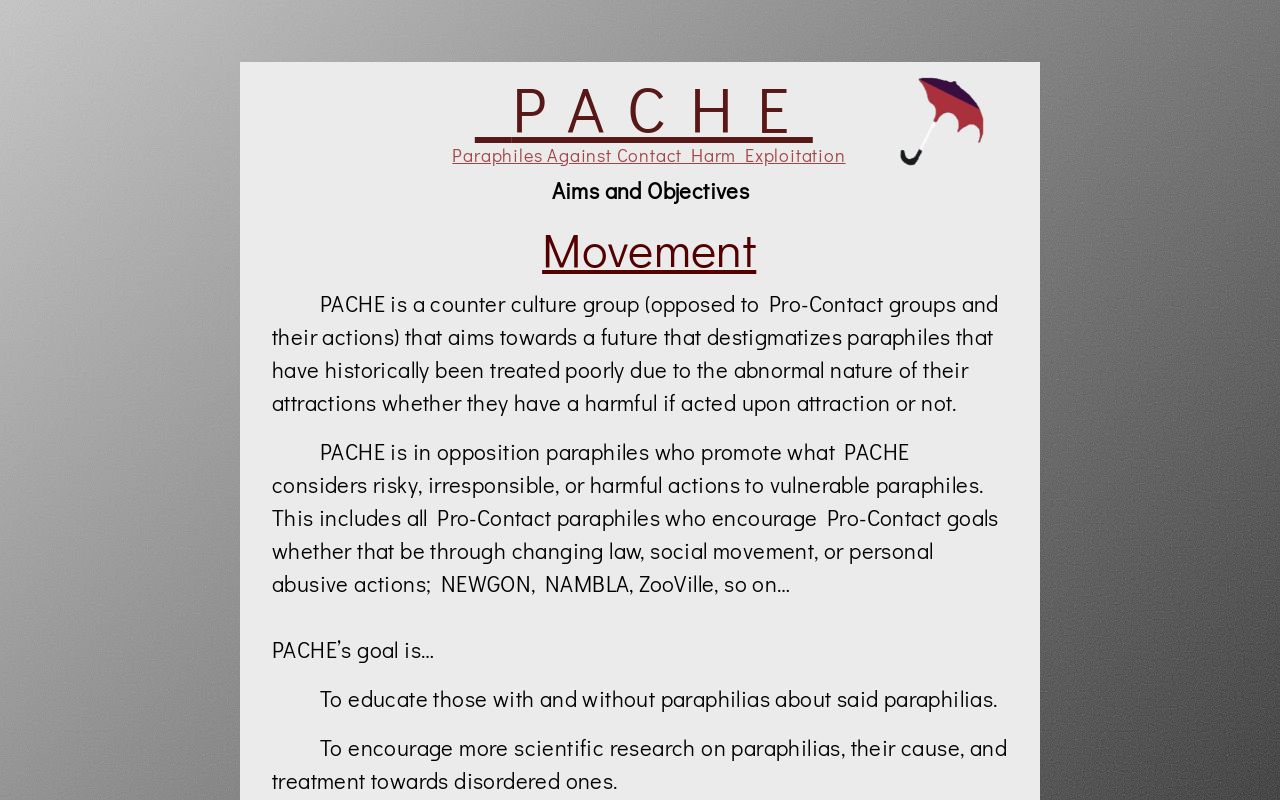 PACHE Aims and Objectives